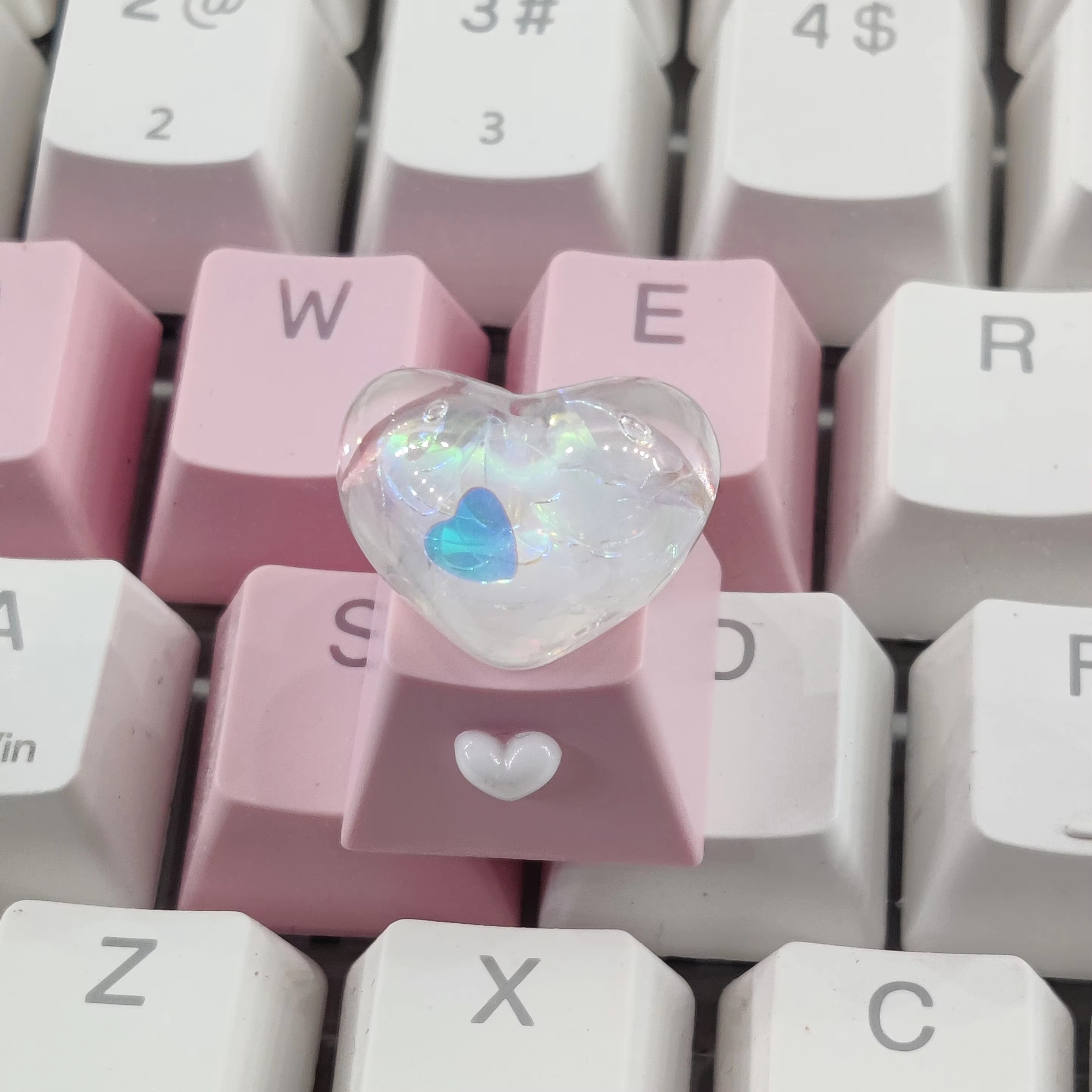 Teclado Mecânico Keycap Cruz Rosa Em Forma De Coração Bola De Cristal ...