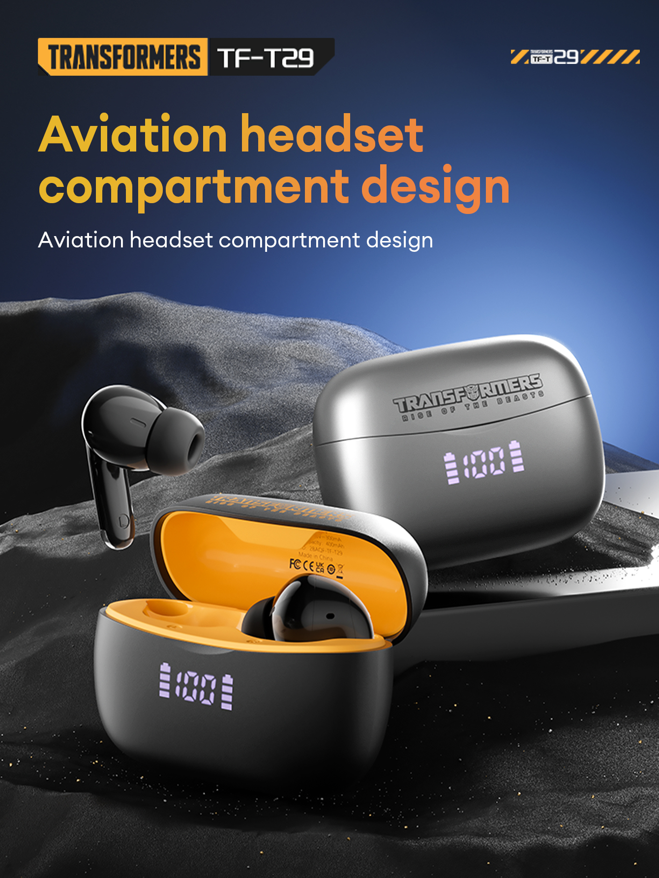 Transformers TF-T29 Fone De Ouvido Bluetooth Redução De Ruído ...