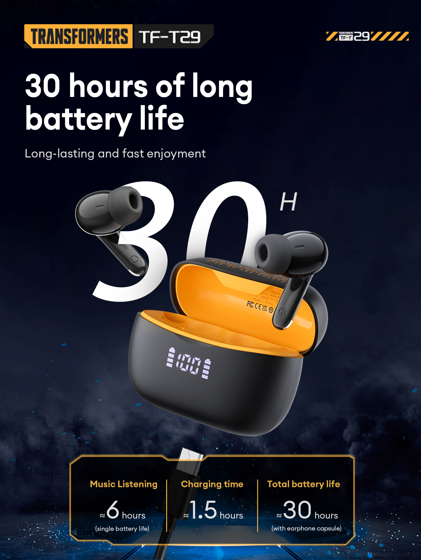 Transformers TF-T29 Fone De Ouvido Bluetooth Redução De Ruído ...