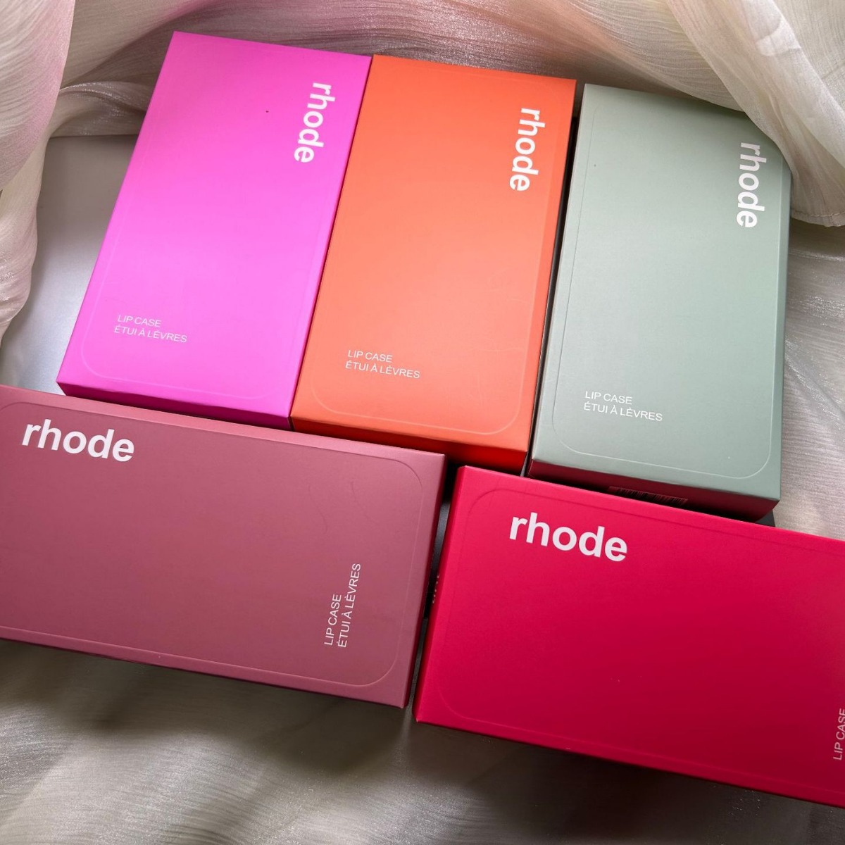 Capa De Telefone Rhode Haley , Batom , Caixa De Embalagem De Brilho ...