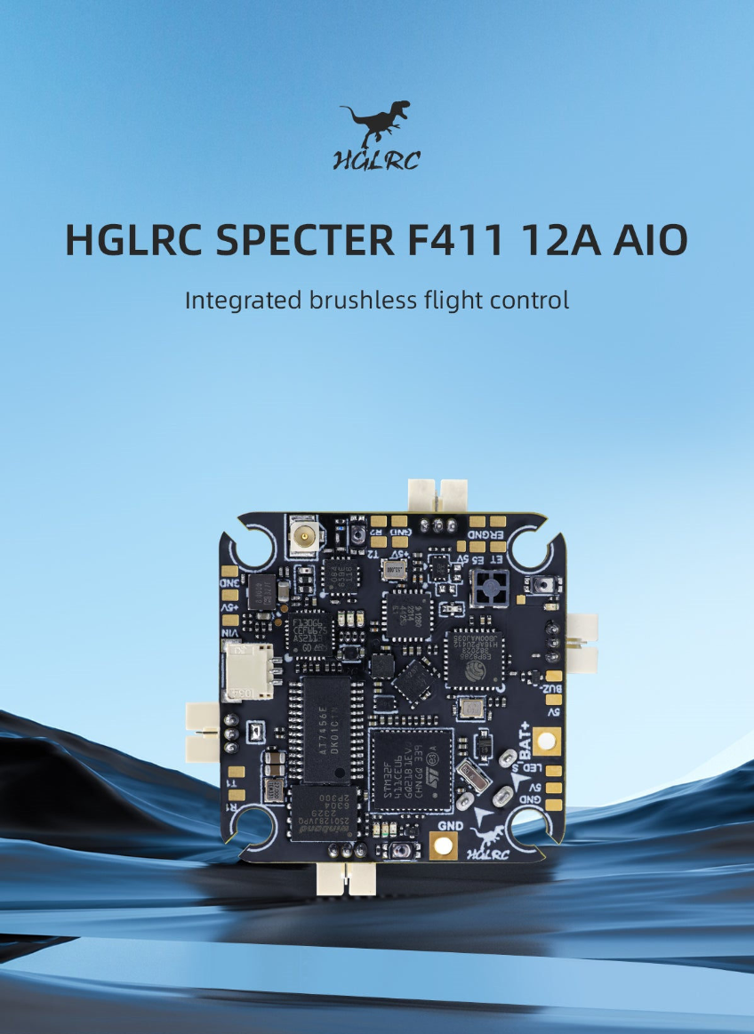 HGLRC SPECTER F411 12A AIO F411 Controlador De Vôo 12A 4 Em 1 ESC 400mW ...