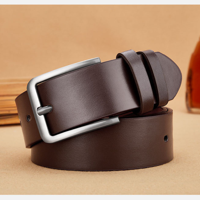 Cinto De Couro Genuíno Masculino Feito À Mão E Elegante Com Fivela De ...