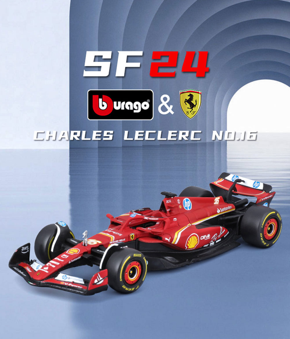 Bburago 2024 Ferrari F1 SF24 SF23 Miniatura diecast Modelo 1/43 Fórmula Um Estático F1-75 SF1000 ...