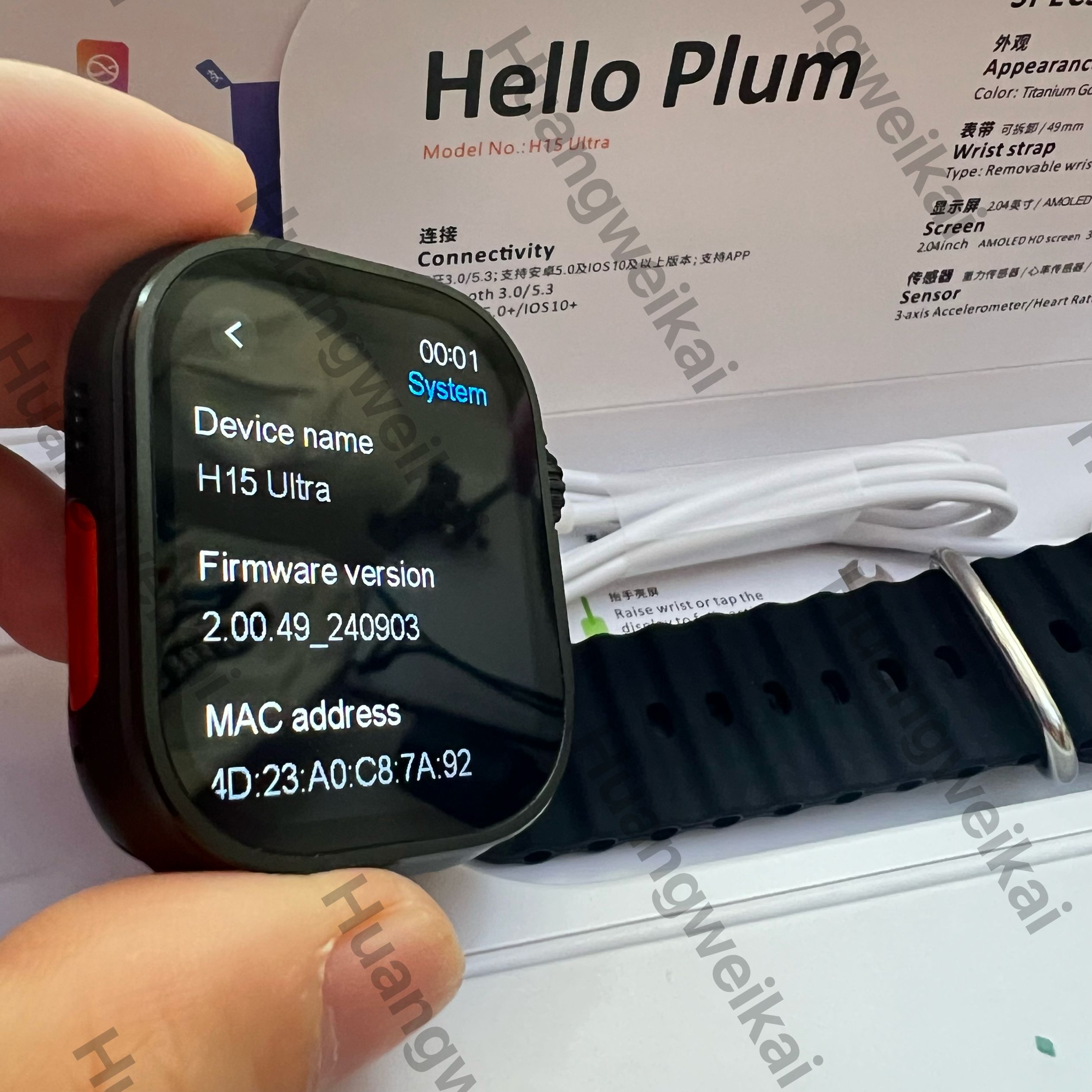 2025 TOP Ultra2 Olá PLUM H15 smartwatch NFC 49mm Pulseira De Relógio ...