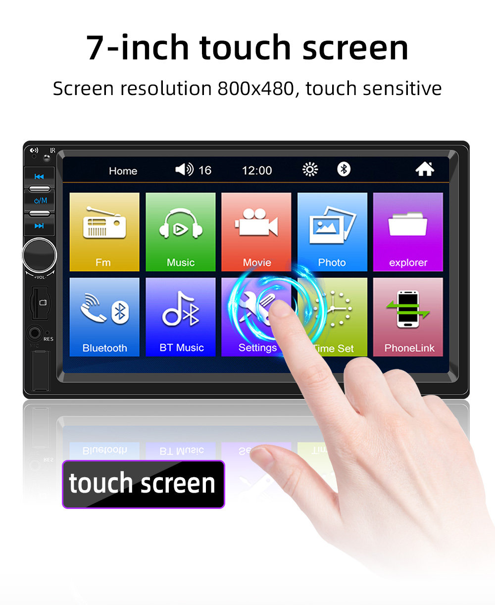 ESSGOO 7018B Rádio Do Carro Bluetooth 7 Polegada 1 Din/2 Universal ...