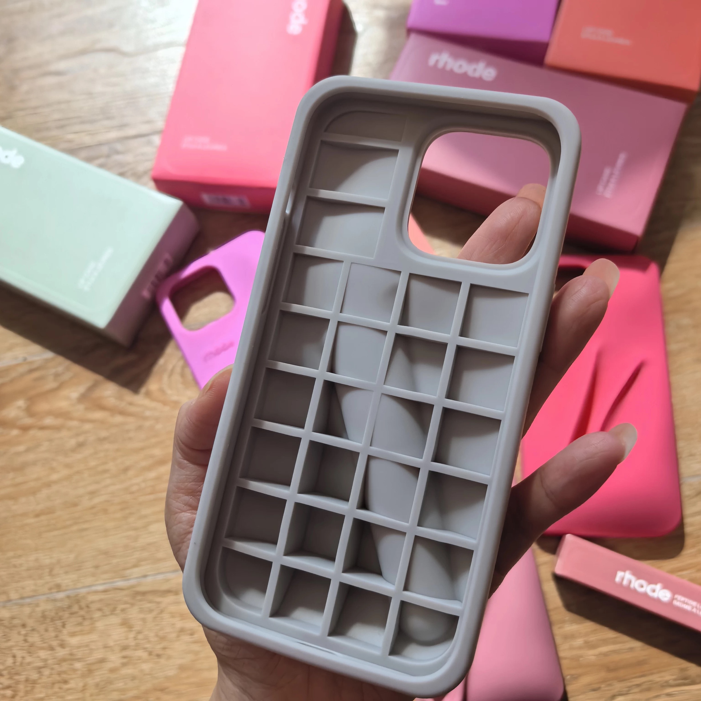 16ProMax RHODE Hailey Beiber Capa De Telefone De silicone Com Caixa ...