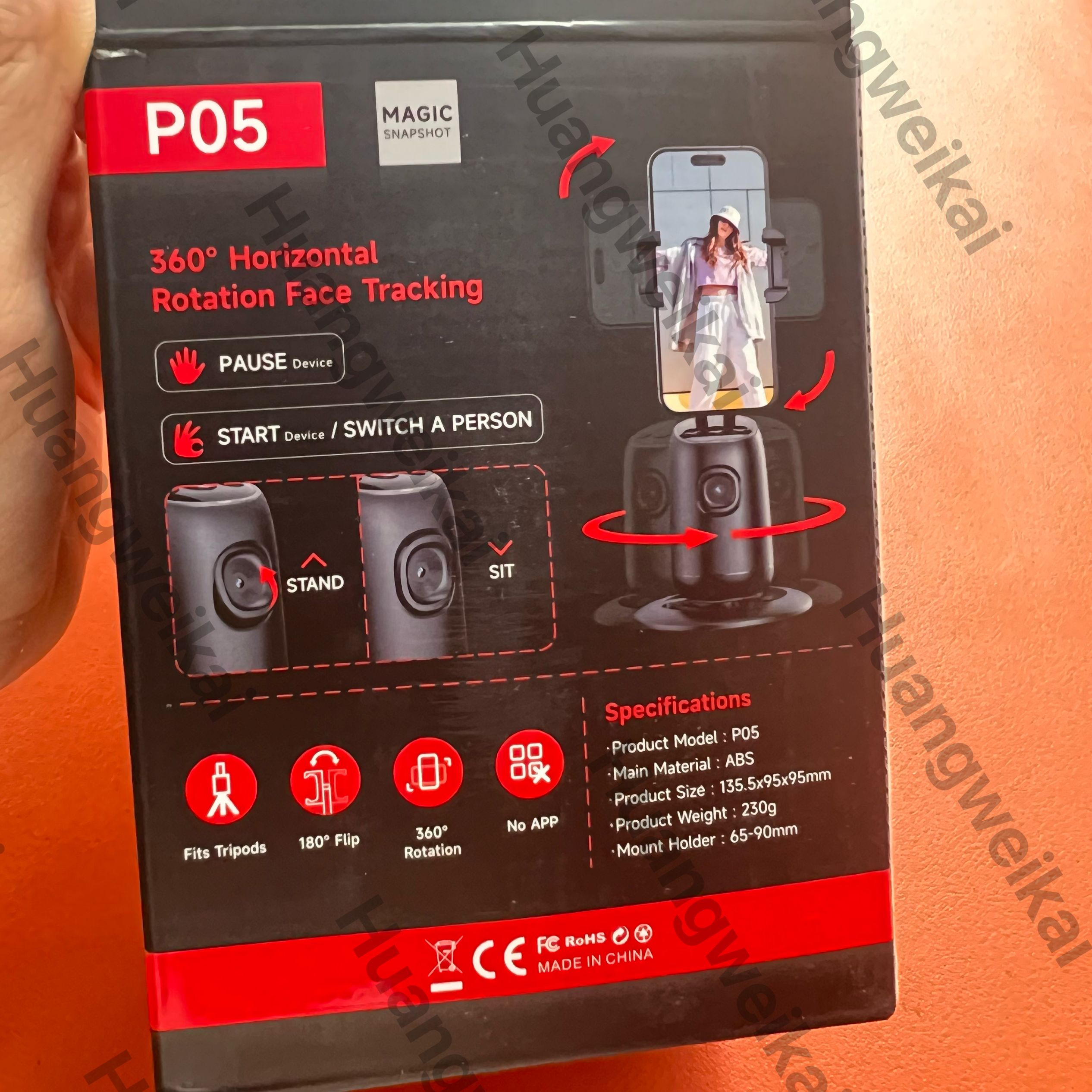 2025 P05 Tripé Estabilizador De Cardan De Mesa Inteligente AI 360 ° Transmissão De Vlog Ao Vivo ...