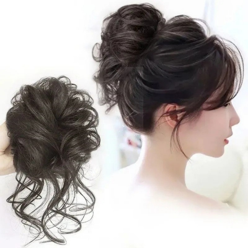 Moda Mulher Peruca Grampo De Cabelo Bun Clipe Feminino Extensões ...