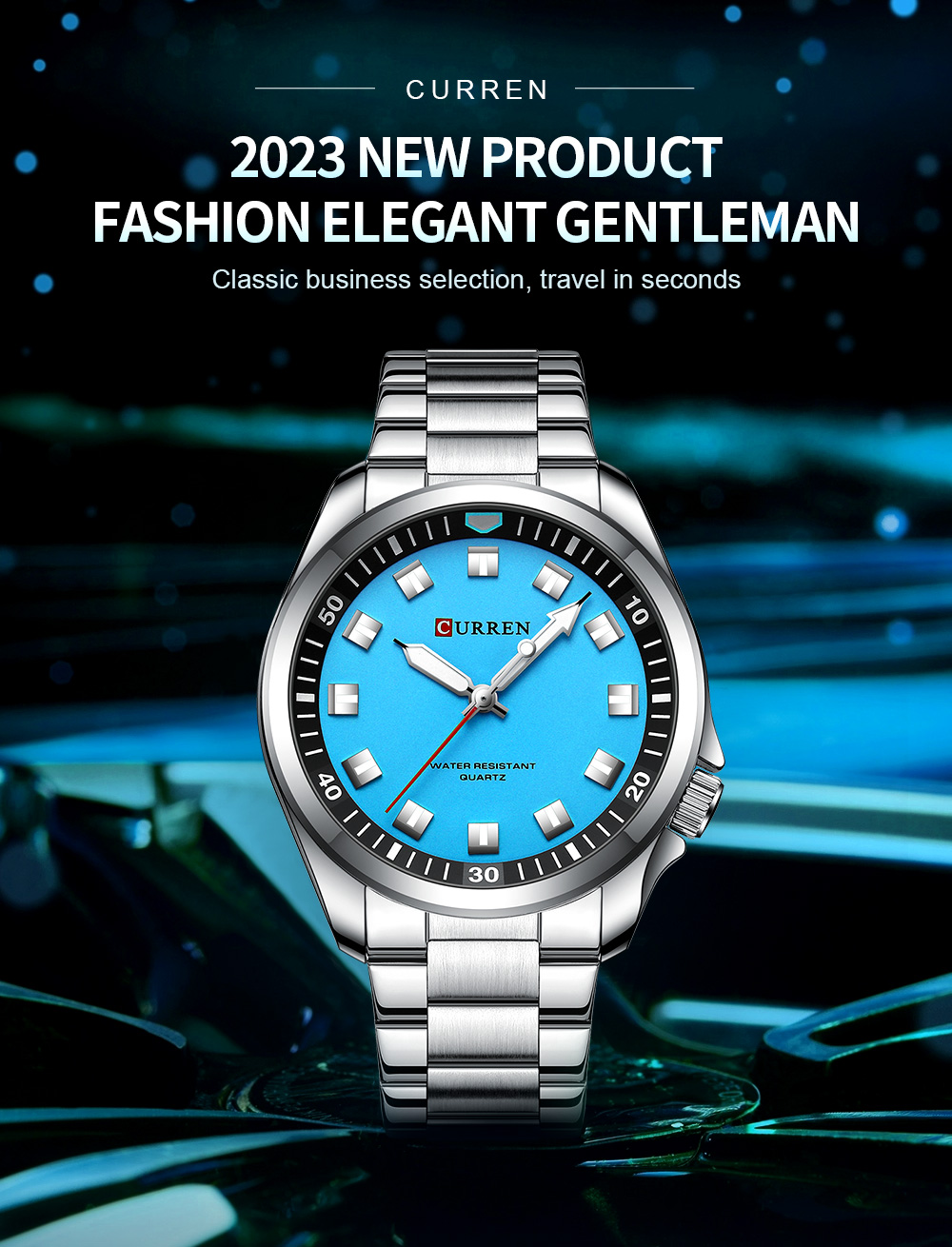 Relógio Masculino CURREN Marca Original De Aço Inoxidável Luminoso Moda ...