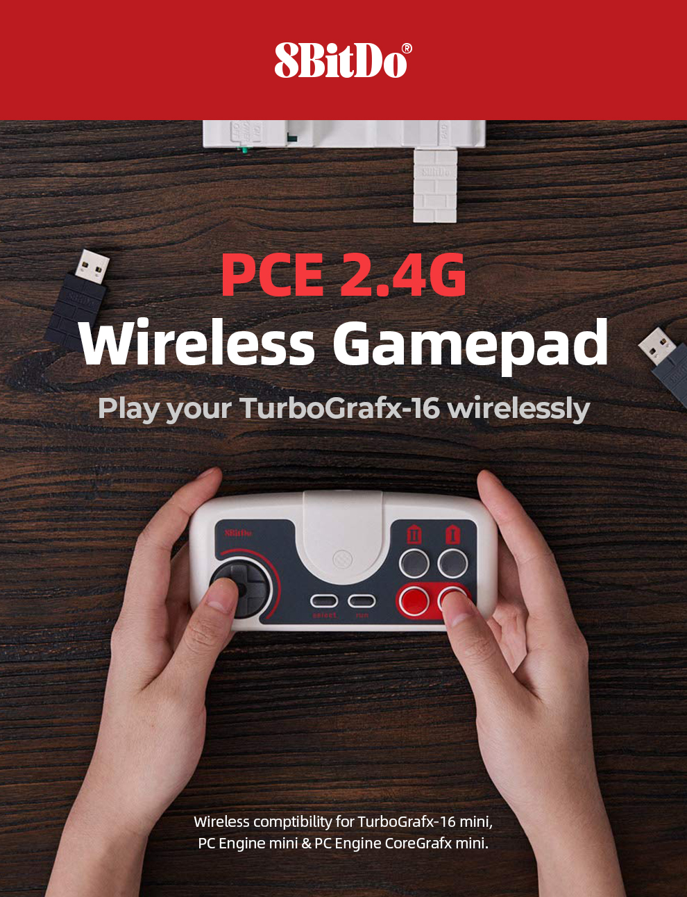 8bitdo PCE Core 2.4G Gamepad Sem Fio Para PC Engine Mini CoreGrafx TurboGrafx-16 Nintendo Switch ...