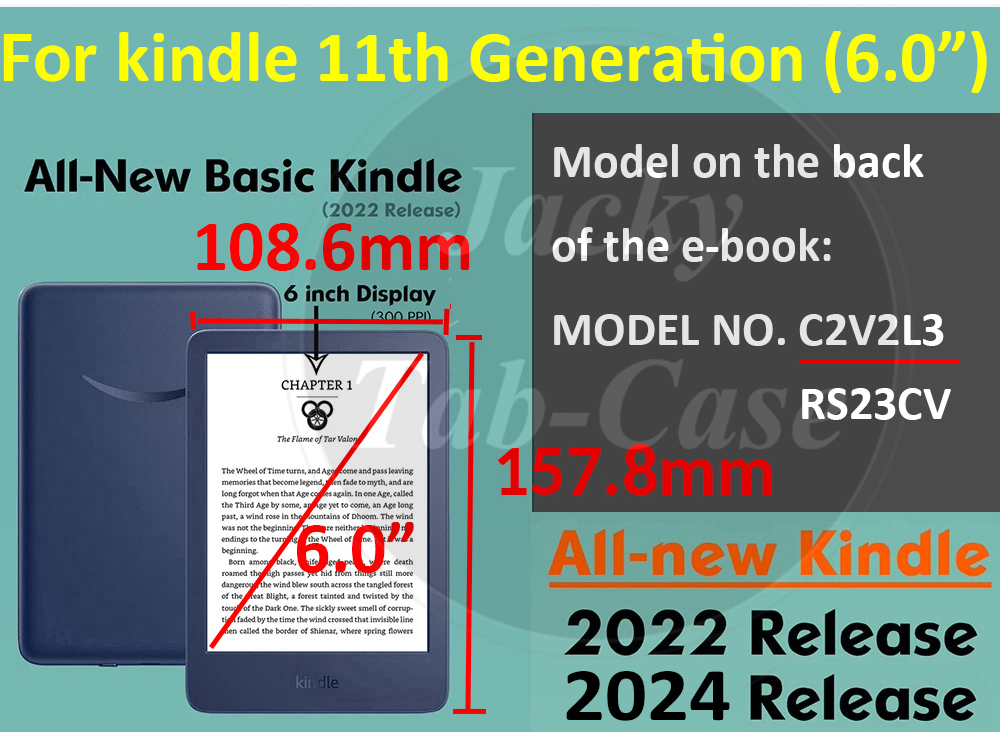 Para kindle Basic 6" (11a Geração,Lançado em 2024/2022,Modelo:RS23CV ...