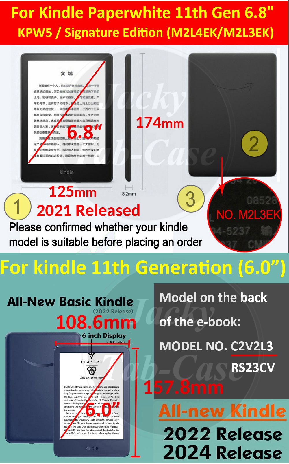 Capa Flip Para Kindle 11a Geração 2022 2024 6.0 " C2V2L3 RS23CV ...