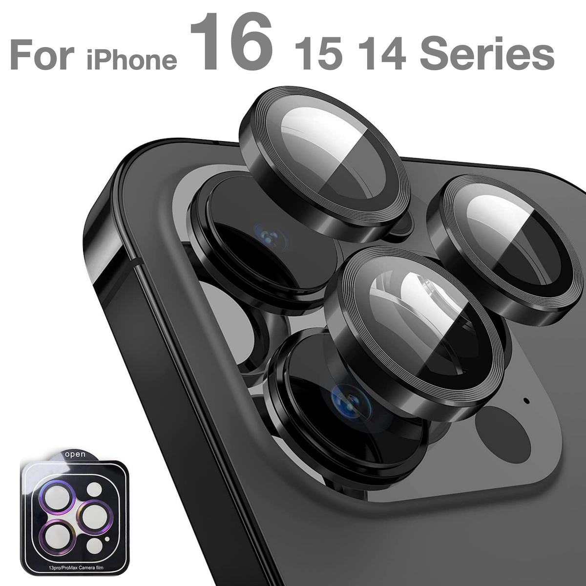 Protetor de Lente de Câmera de Metal para iPhone 11 12 13 14 15 16 Pro ...