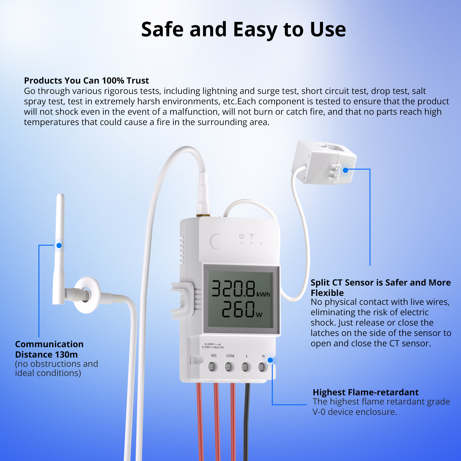 SONOFF POWCT 100A Anel WiFi POW Ring Medidor De Energia Inteligente ...