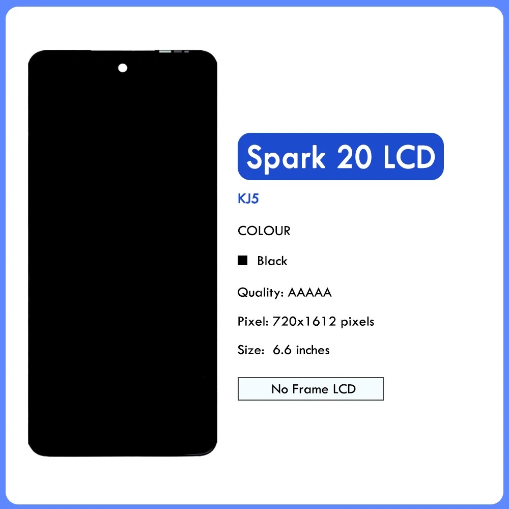 Para Tecno Spark 20 KJ5 Display LCD Digitador Da Tela Do Painel De ...