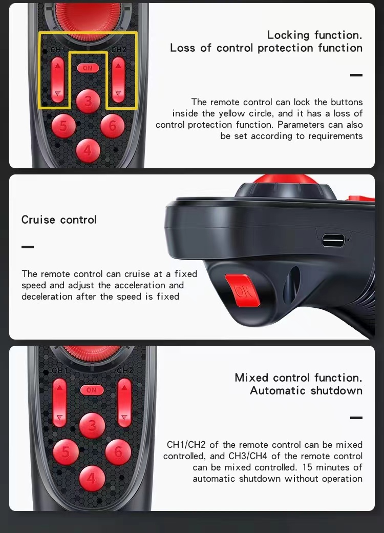 HOTRC DS600 6CH 6 Canais 2.4G Tela LCD Sistema De Rádio Transmissor ...