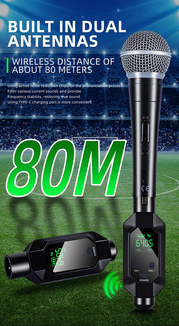 Sistema Receptor De Transmissão De Microfone Sem Fio UHF Com Para Misturador Amplificador PA ...