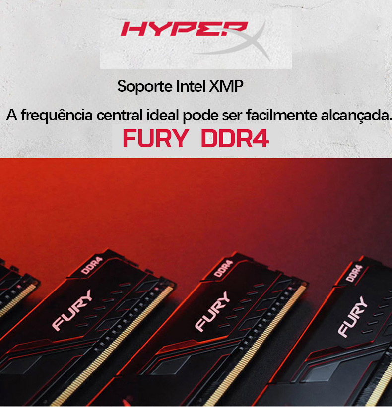 Kingston HyperX FURY DDR3 DDR4 8GB 16GB 1600MHZ 2400MHZ 2666MHz Memória RAM 288Pinos Jogos De ...