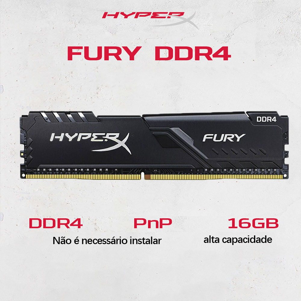 Kingston HyperX Fury DDR4 RAM 4GB 8GB 16GB DDR4 2133Mhz 2400Mhz 2666Mhz 3200Mhz Memória Para ...