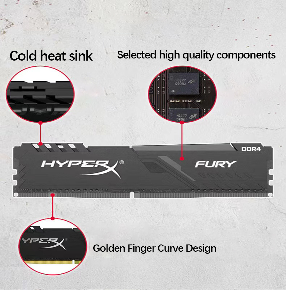 Kingston HyperX Fury DDR4 RAM 4GB 8GB 16GB DDR4 2133Mhz 2400Mhz 2666Mhz 3200Mhz Memória Para ...