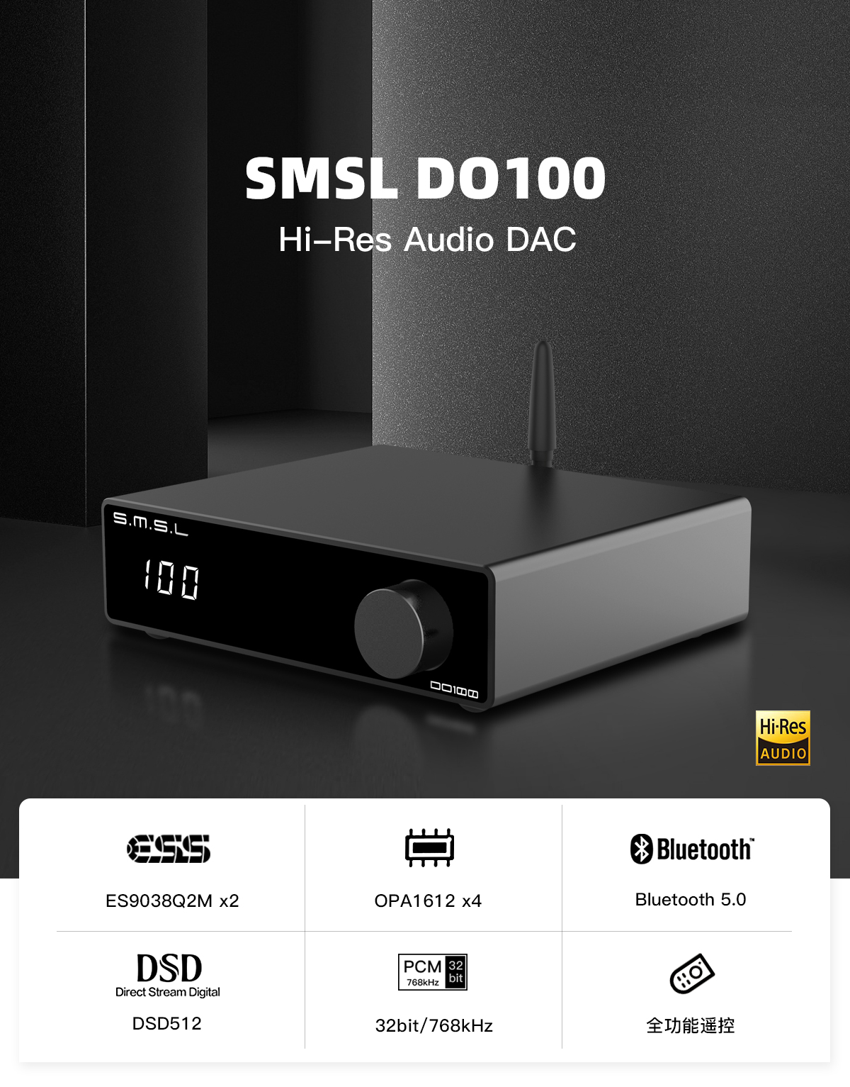 Decodificador de áudio Smsl DO100PRO MQA DAC | Shopee Brasil