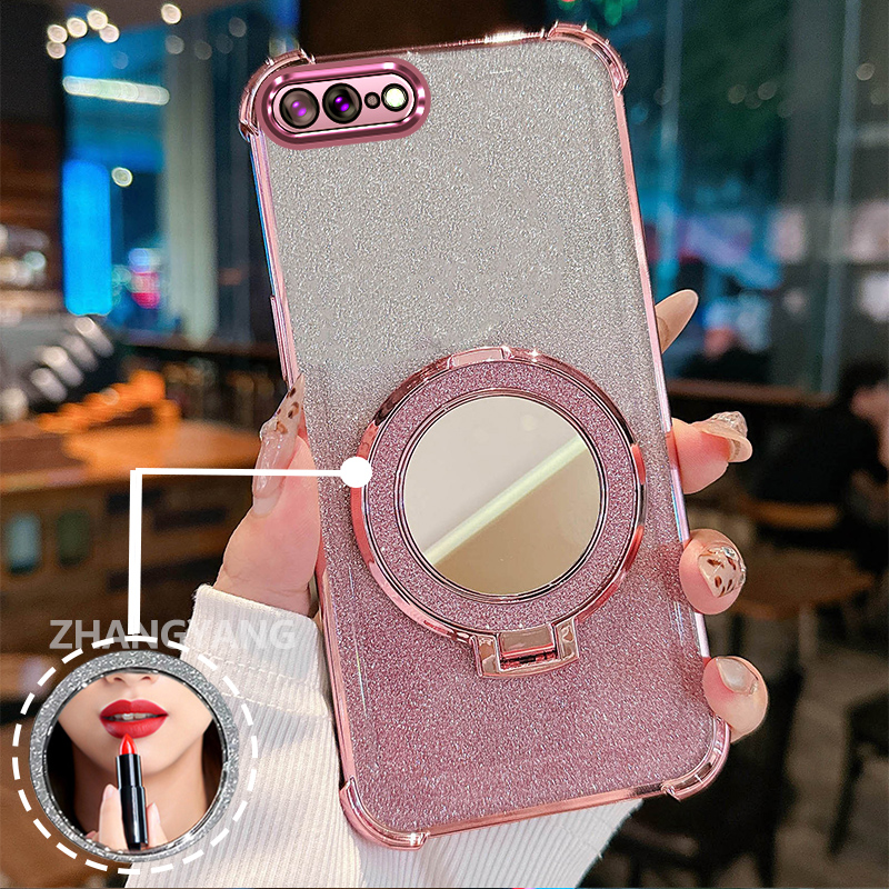 Capa Para iPhone 7 Plus 8 De Telefone Com glitter Galvanizado anti-Queda De Quatro Cantos ...