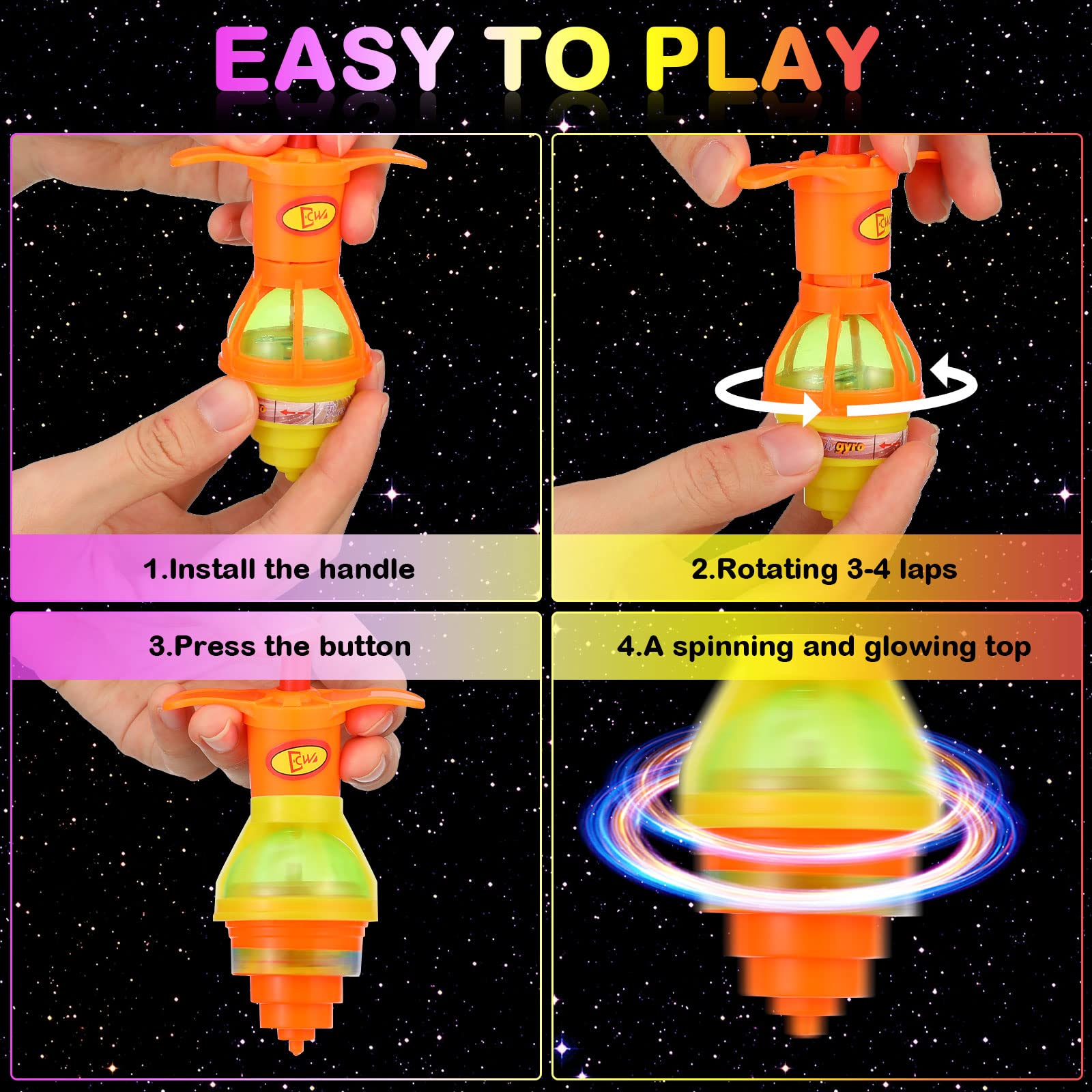 20/30/40pcs LED Light Up Spinner Tops Launcher Com Giroscópio Movimento ...