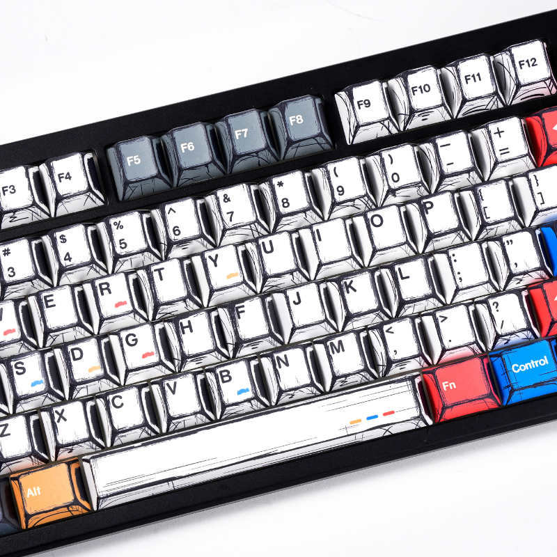 Comic Wind Keycaps PBT Dye-sub Cherry Profile Keycap Personalizados ...