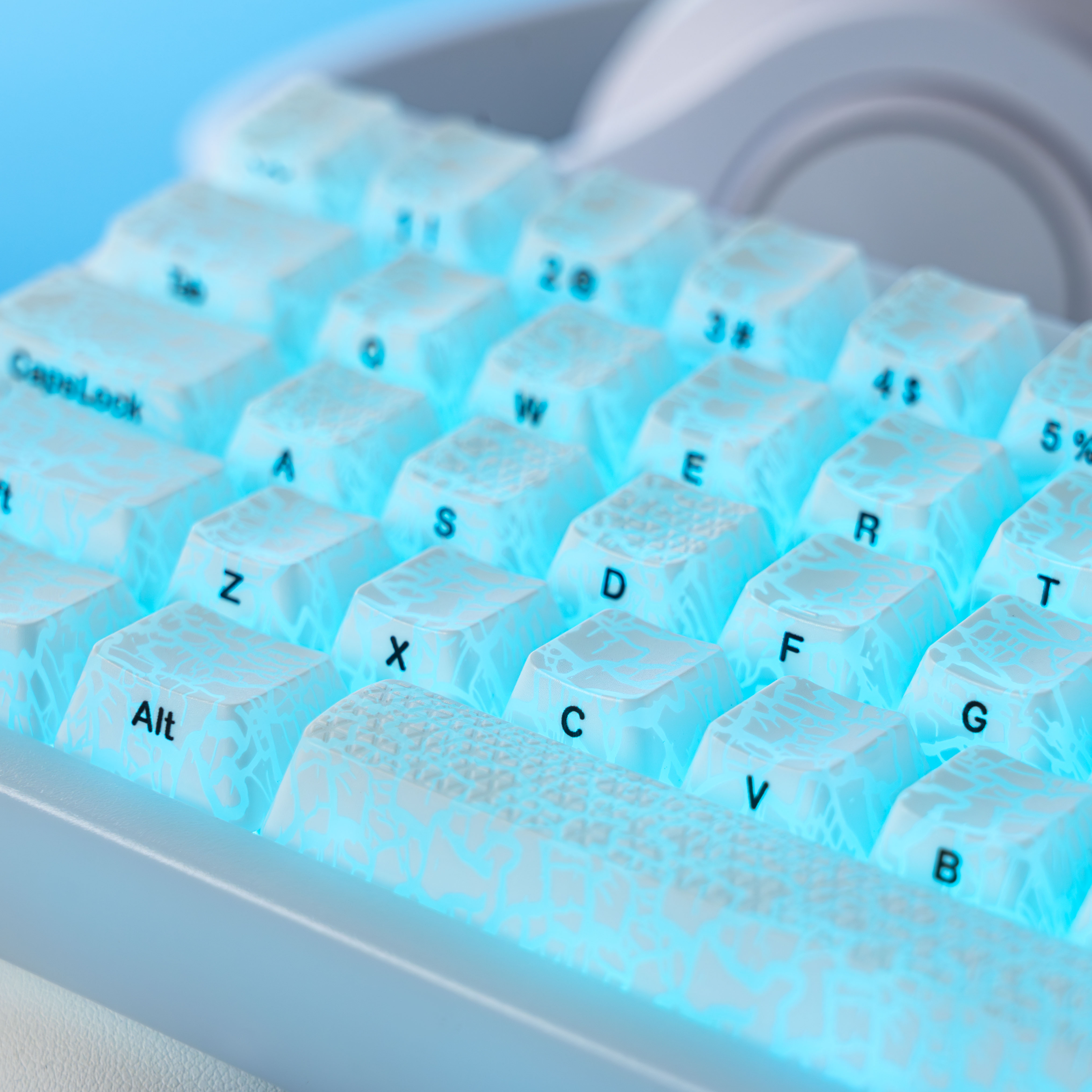 XVX Ice Crack Versão Padrão Brilho OEM Perfil IMD-Tech Keycap Set ...
