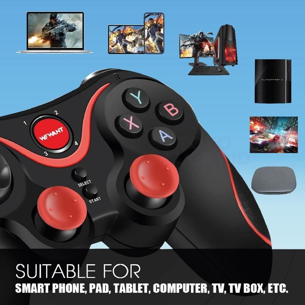 X3 Controlador Sem Fio Gamepad De Jogos Joystick Para Android iOS PC TV ...