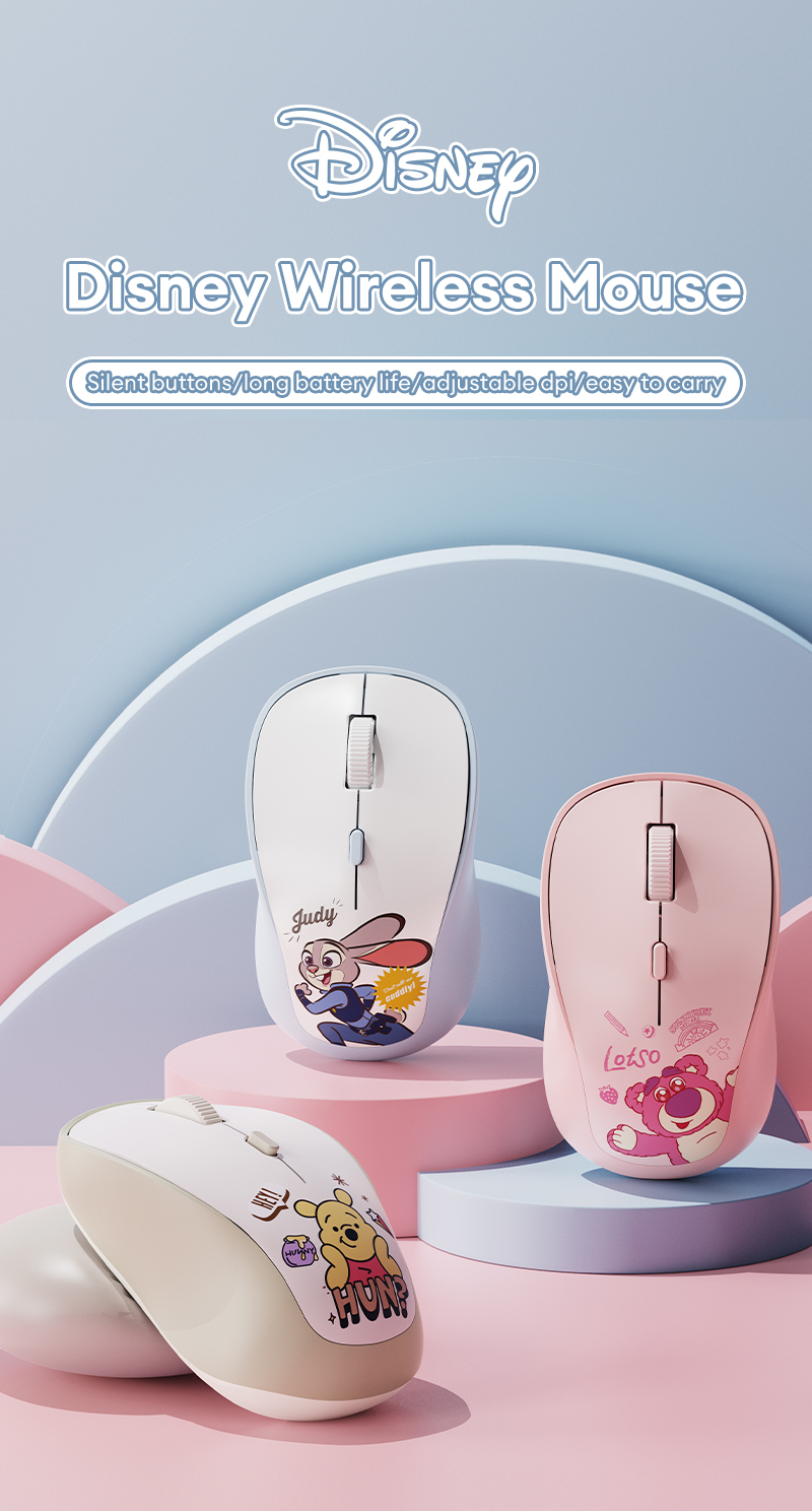 Disney QS-MS07 Mouse Sem Fio Conexão Estável À Prova De Suor Sensação ...