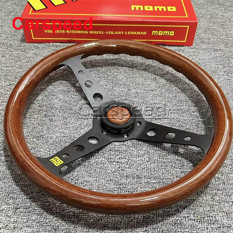 Nova Chegada MOMO Car Racing Volante ABS Estilo De Madeira 14 Polegadas Plano | Shopee Brasil