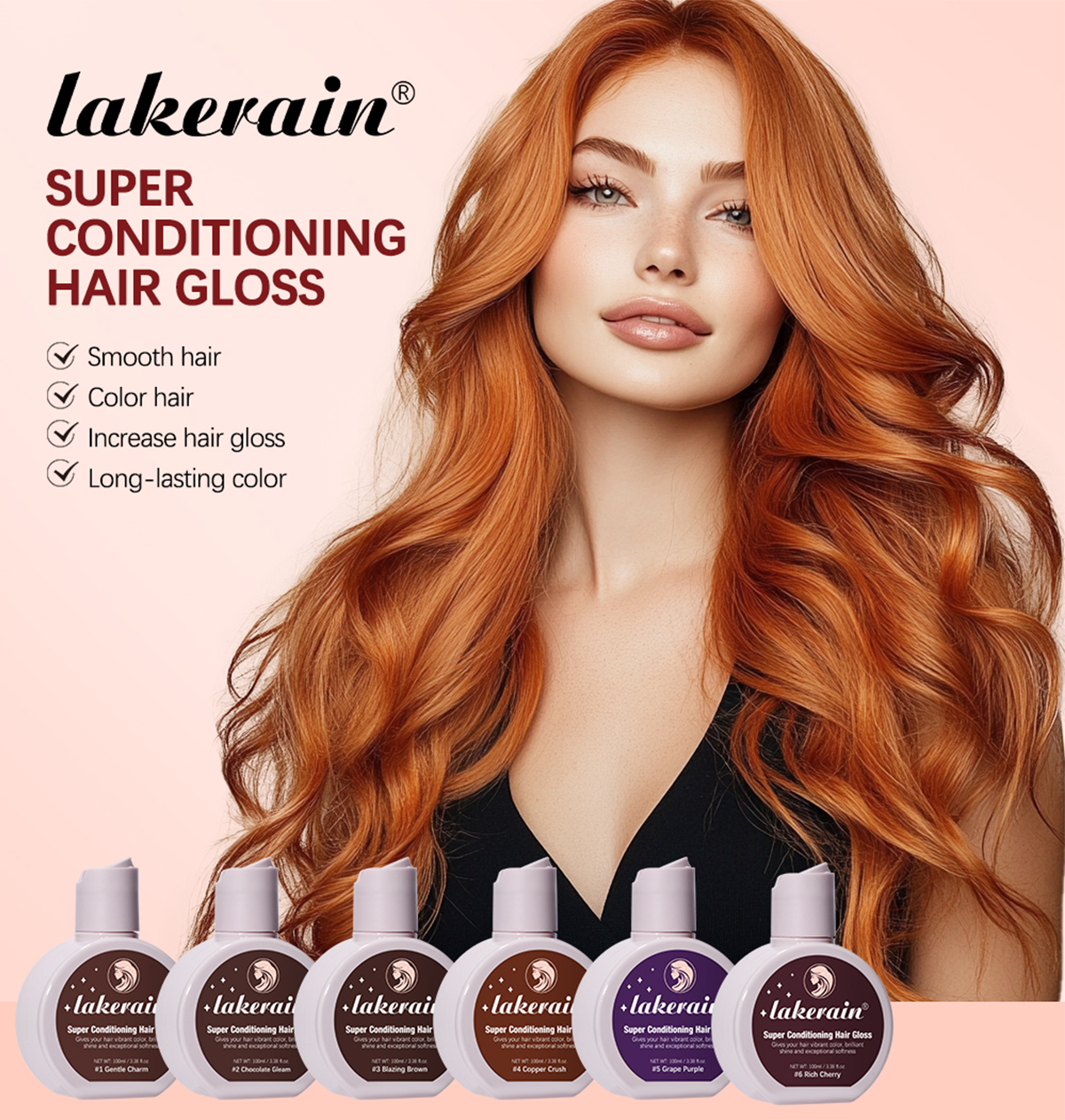 Lakerain Super Gloss Color Conditioning Hair , Tintura E Tratamento De Cabelo Semipermanente ...