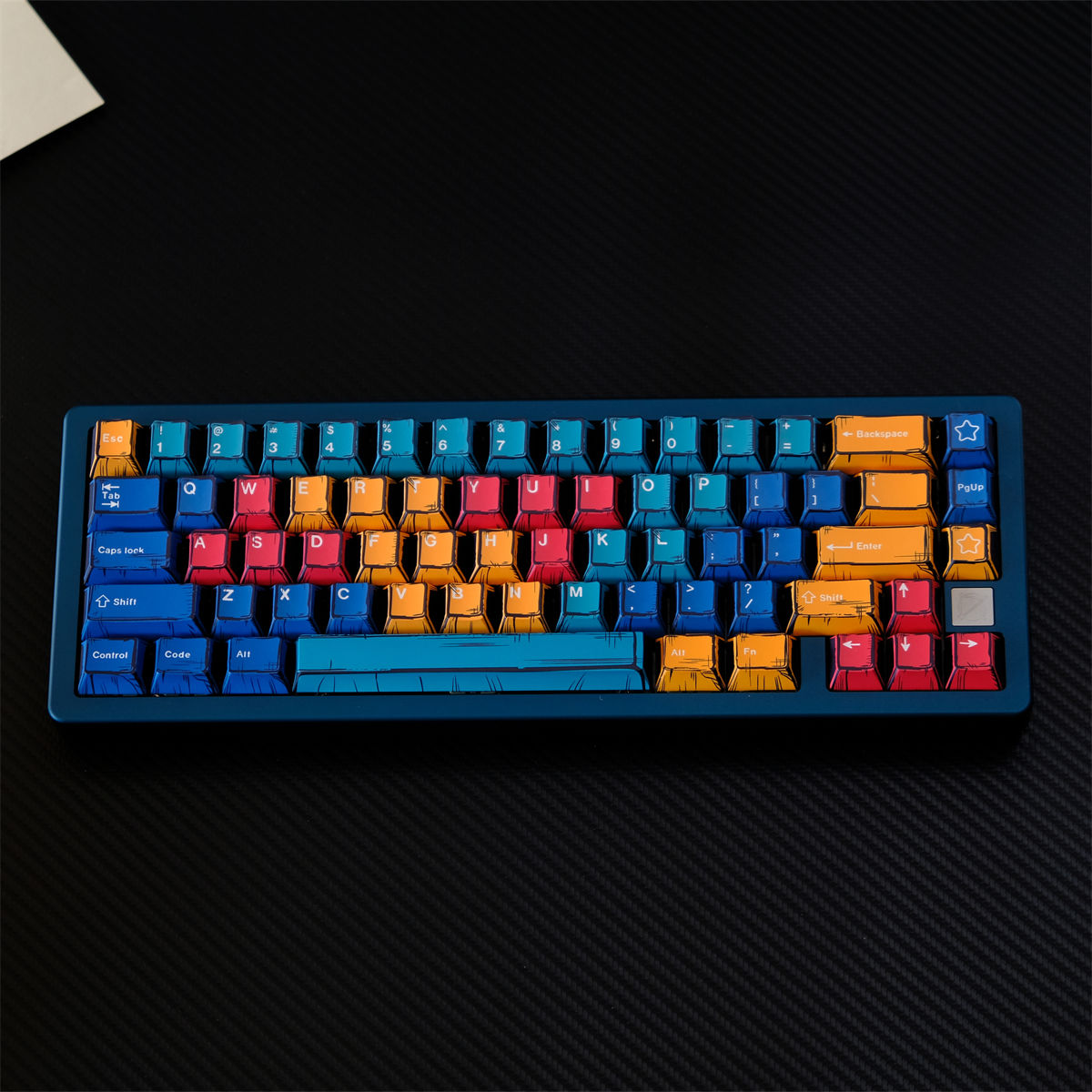 Paleta De Cores Estilo Cômico Keycaps PBT Dye-sub Cherry Profile Keycap Personalizados ...