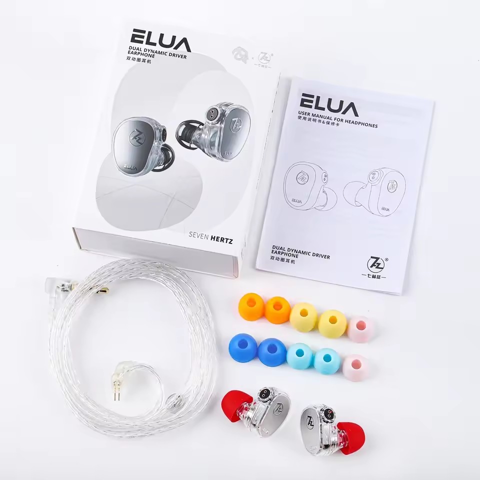 7Hz x HBB Elua 10mm + 8mm Dual Dynamic Driver IEM Hifi Fones De Ouvido ...