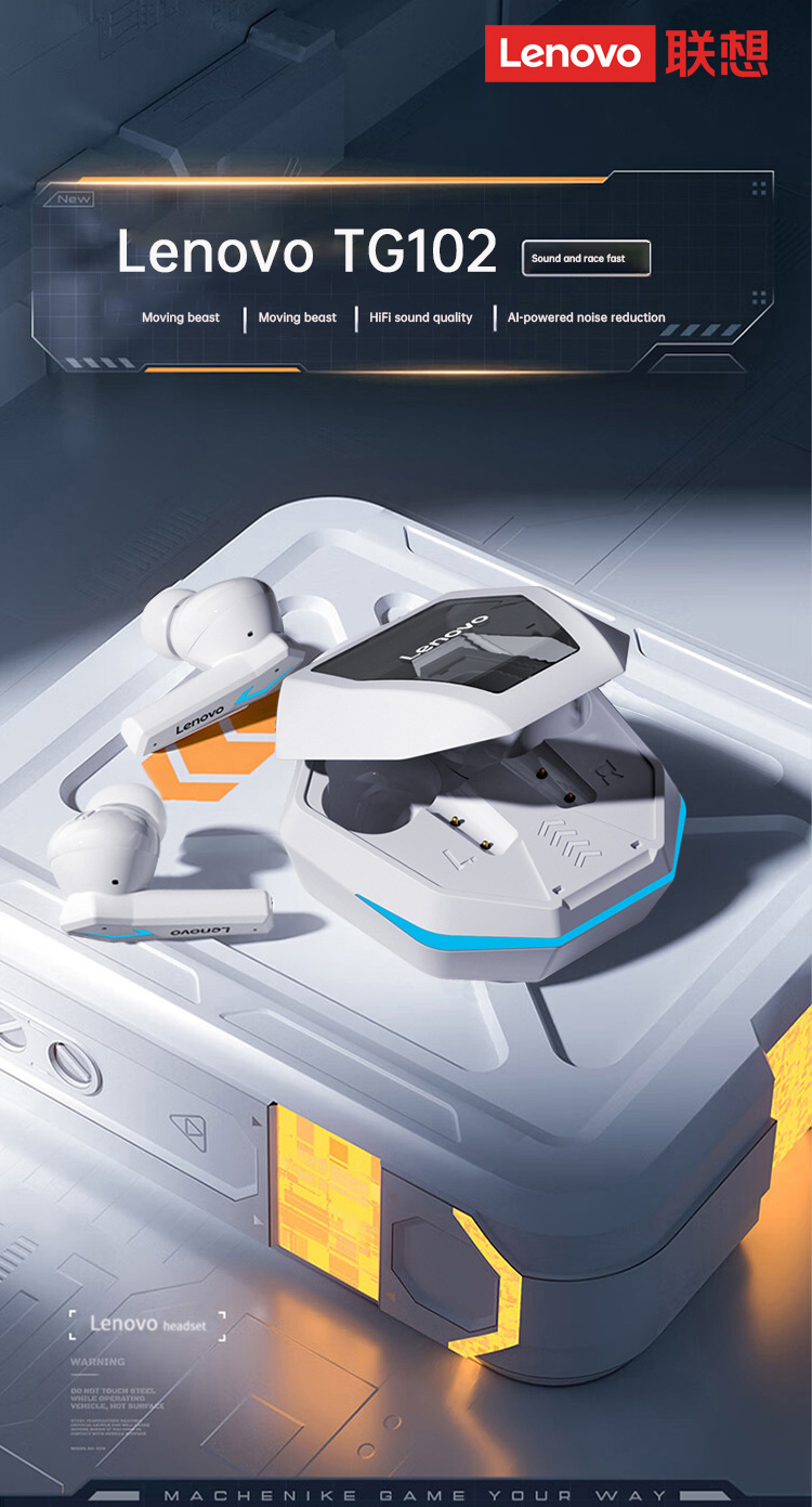 Lenovo TG102 TWS Fone De Ouvido Bluetooth Sem Fio Para Jogos Baixa ...