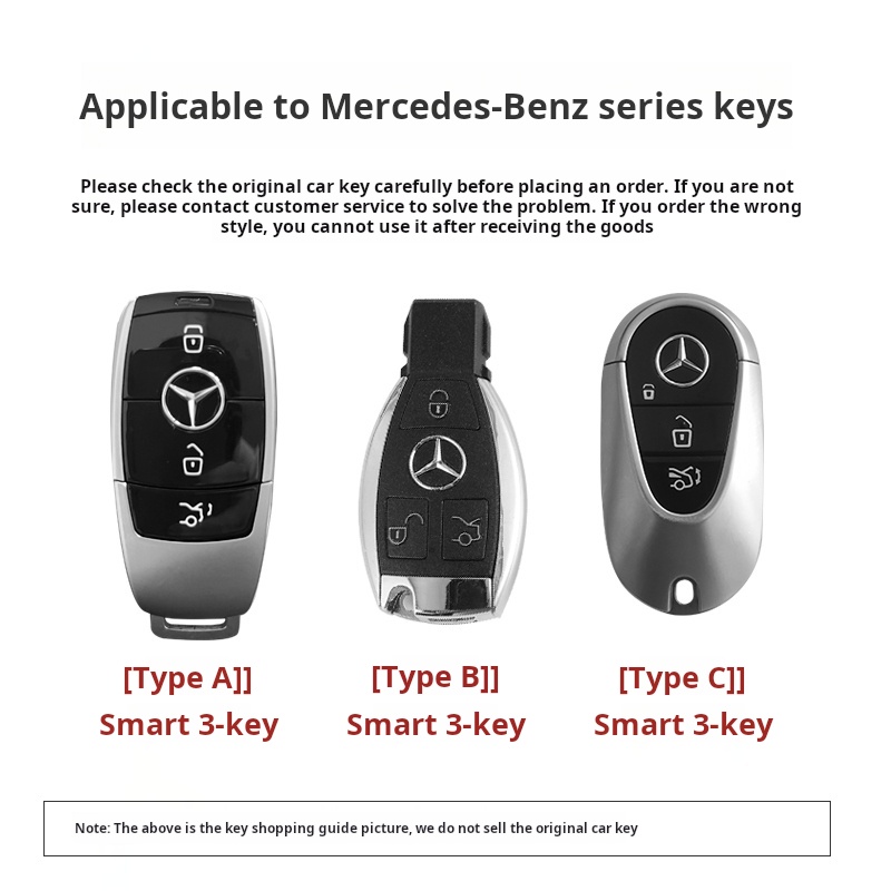 Para Mercedes-Benz Chrome TPU Cor Gradiente Capa Chave Do Carro Acesg ...
