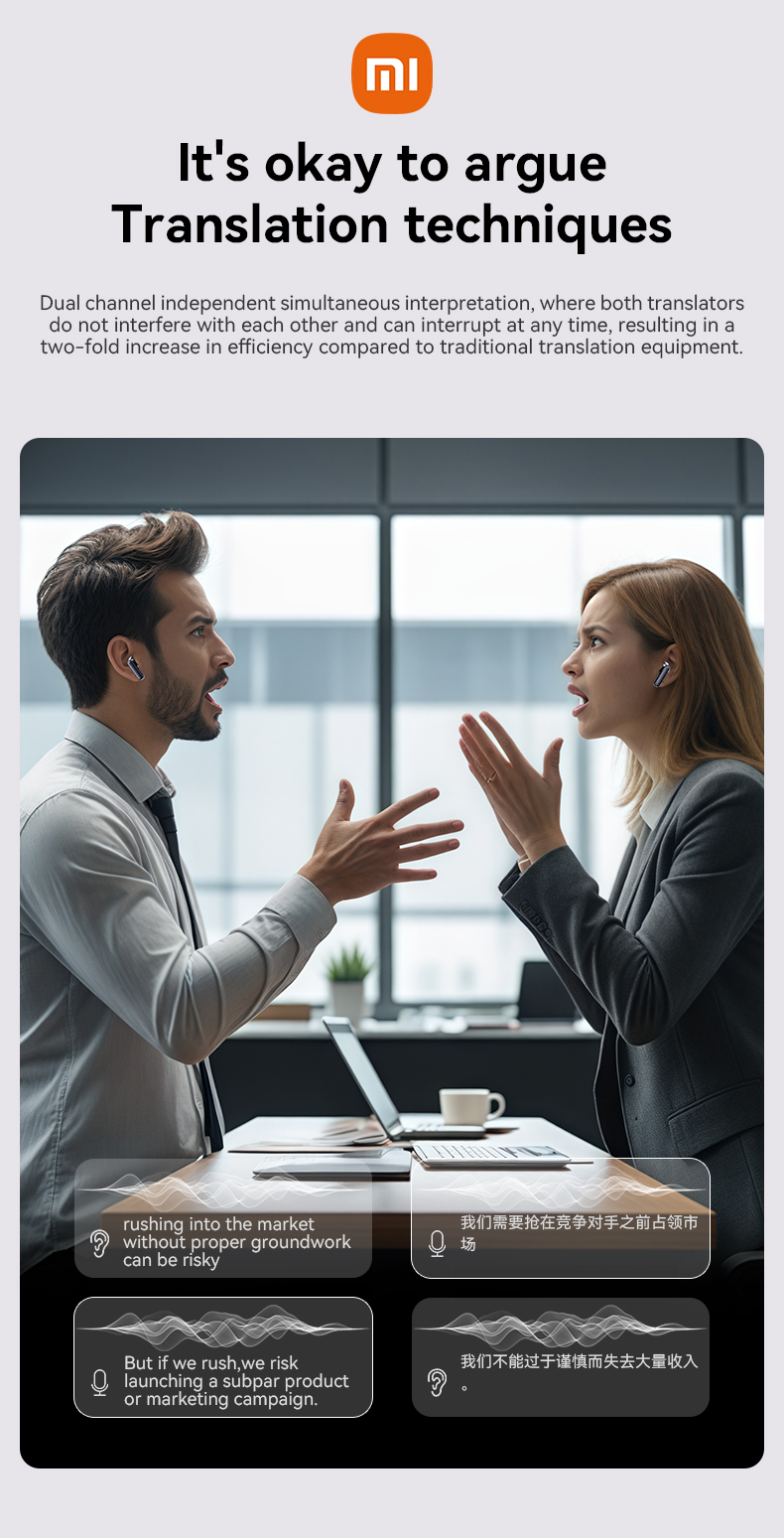 Fones De Ouvido Com Tradução De Idioma Ai XIAOMI Traduzir Lanuage TWS ...