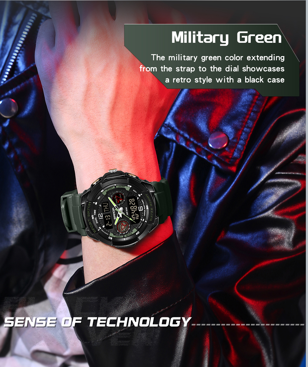 SANDA Marca 6197 Relógio Eletrônico Masculino Versão Coreana Esportes ...