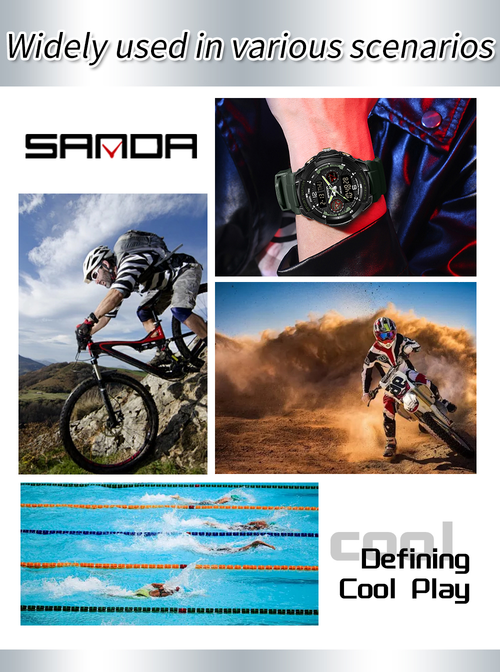 SANDA Marca 6197 Relógio Eletrônico Masculino Versão Coreana Esportes ...