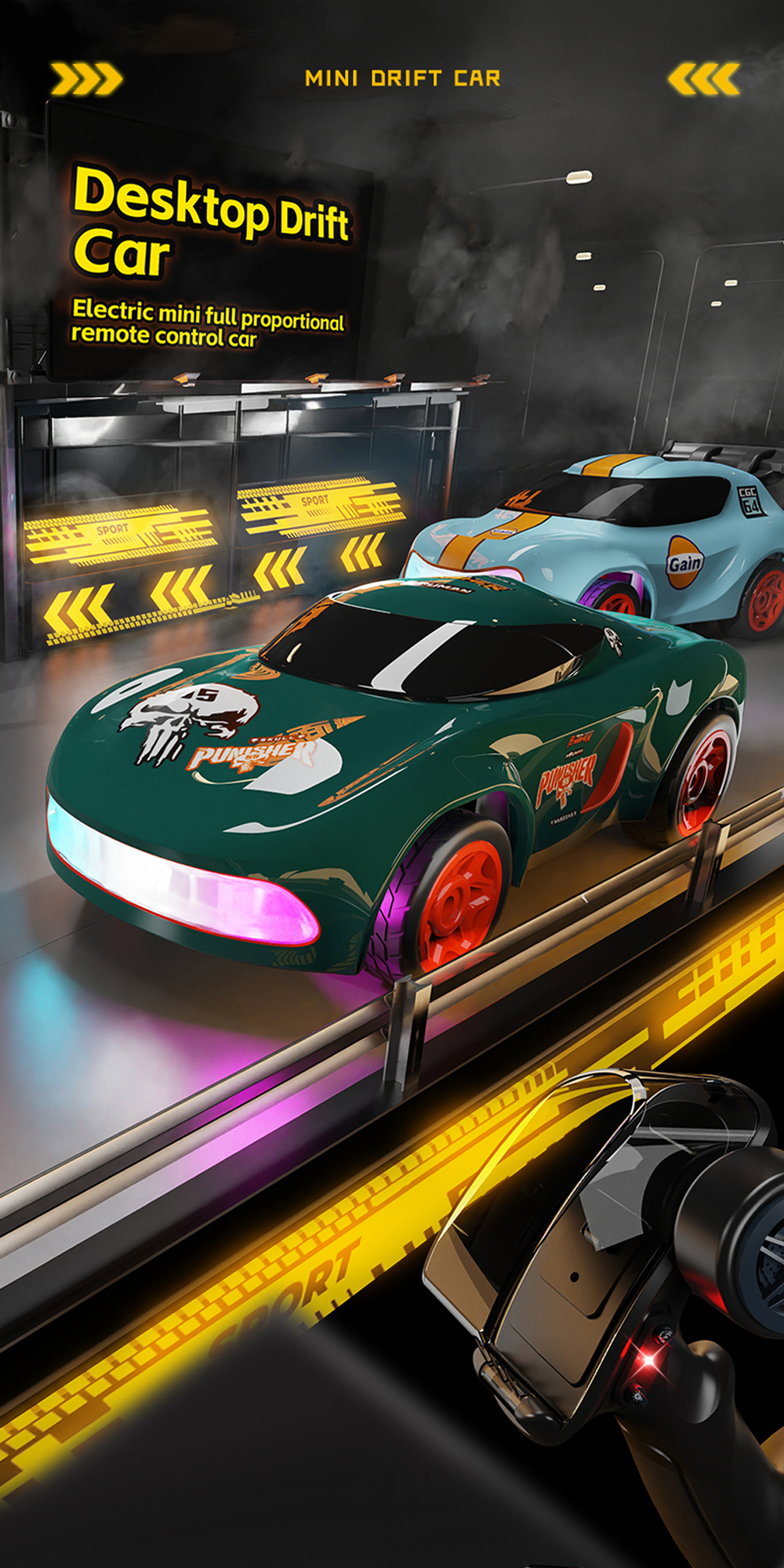 1/64 MINI Desktop RC Drift Carro AE86 4WD Acelerador Proporcional Completo Controle Remoto ...