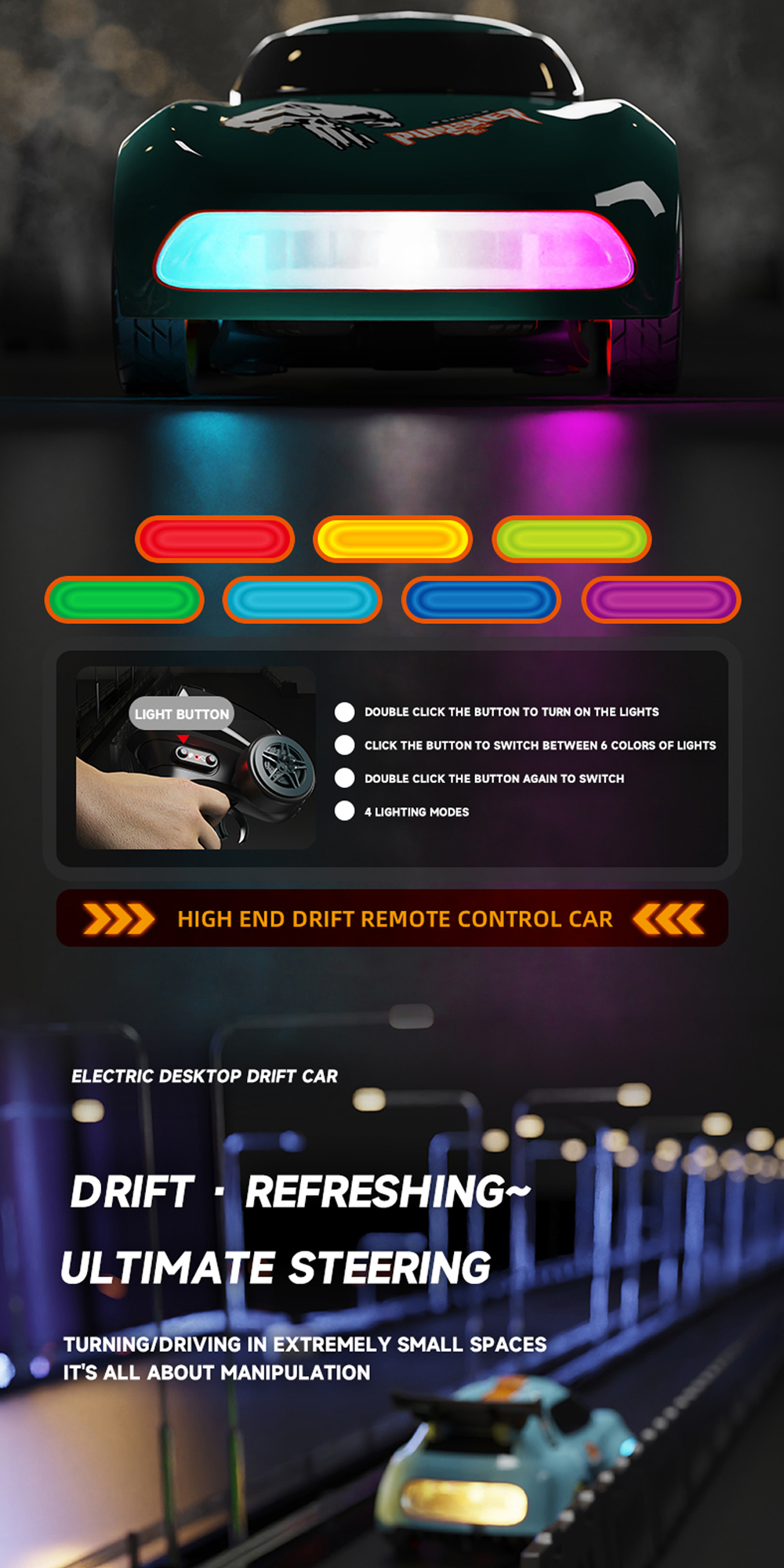 1/64 MINI Desktop RC Drift Carro AE86 4WD Acelerador Proporcional Completo Controle Remoto ...