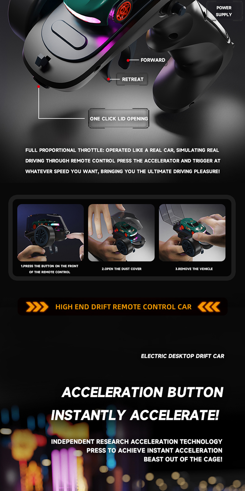 AE86 1/64 Desktop Mini Drift RC Modelo De Carro 4WD Acelerador Proporcional Completo Controle ...