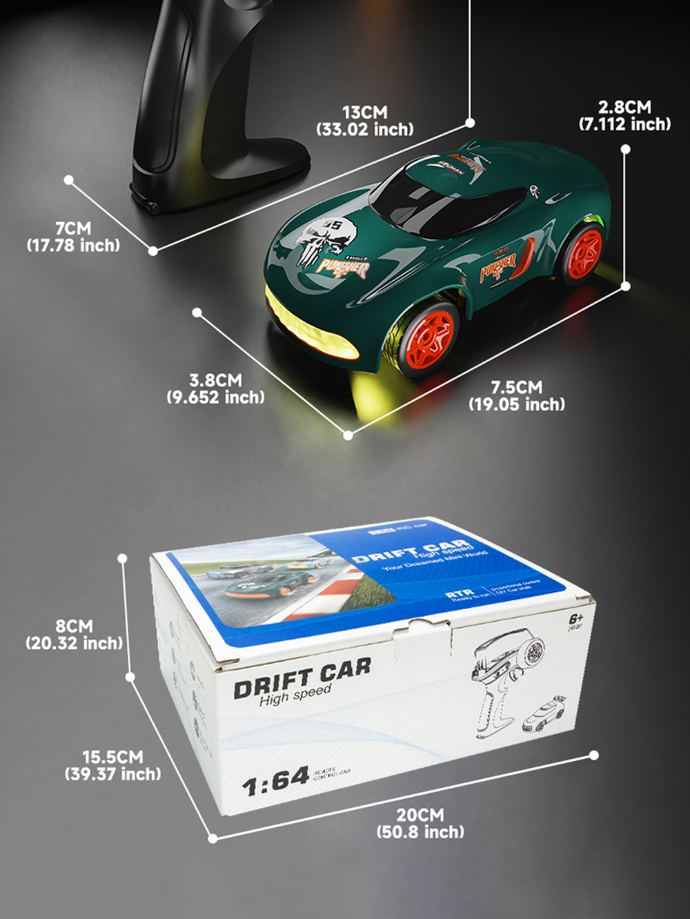 AE86 1/64 Desktop Mini Drift RC Modelo De Carro 4WD Acelerador Proporcional Completo Controle ...