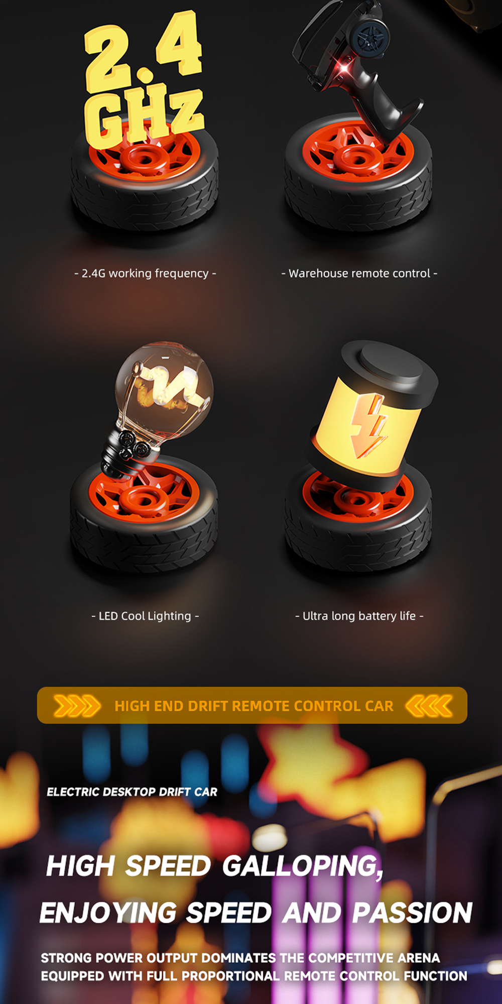 AE86 1/64 Desktop Mini Drift RC Modelo De Carro 4WD Acelerador Proporcional Completo Controle ...