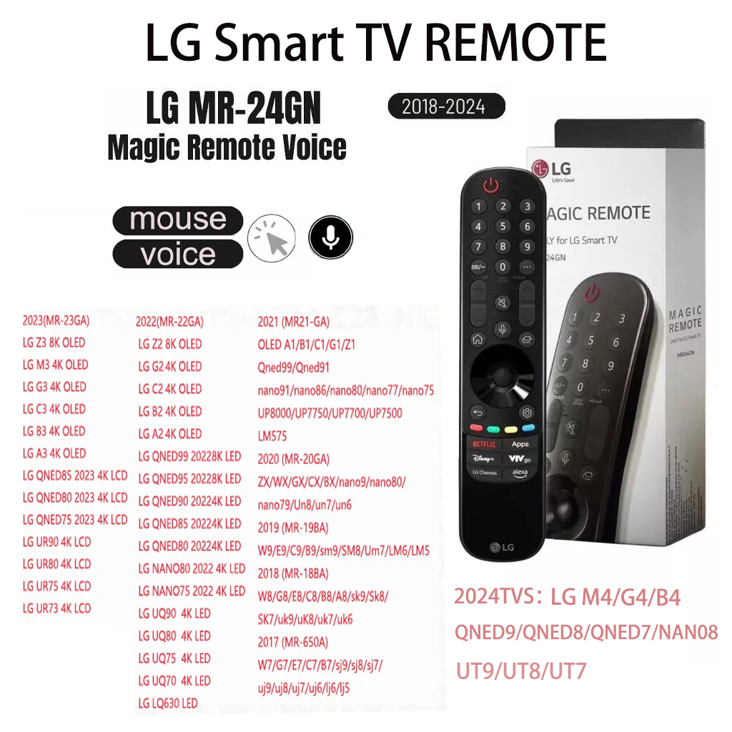 2024 Controle Remoto Mágico SOMENTE Voz/Mouse LG Smart TV Controle ...
