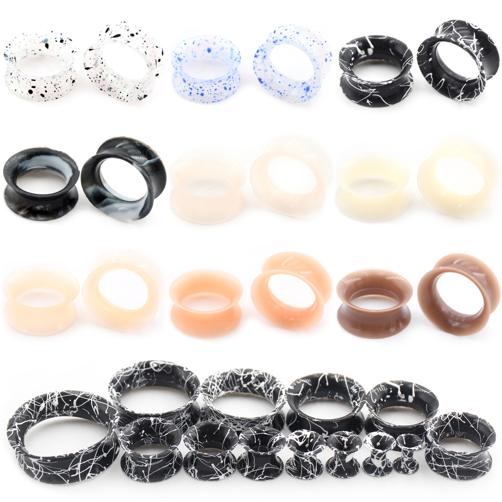 Alisouy 2 Peças 3mm-25mm Silicone Oco Flexível Queimado Carne Orelha ...