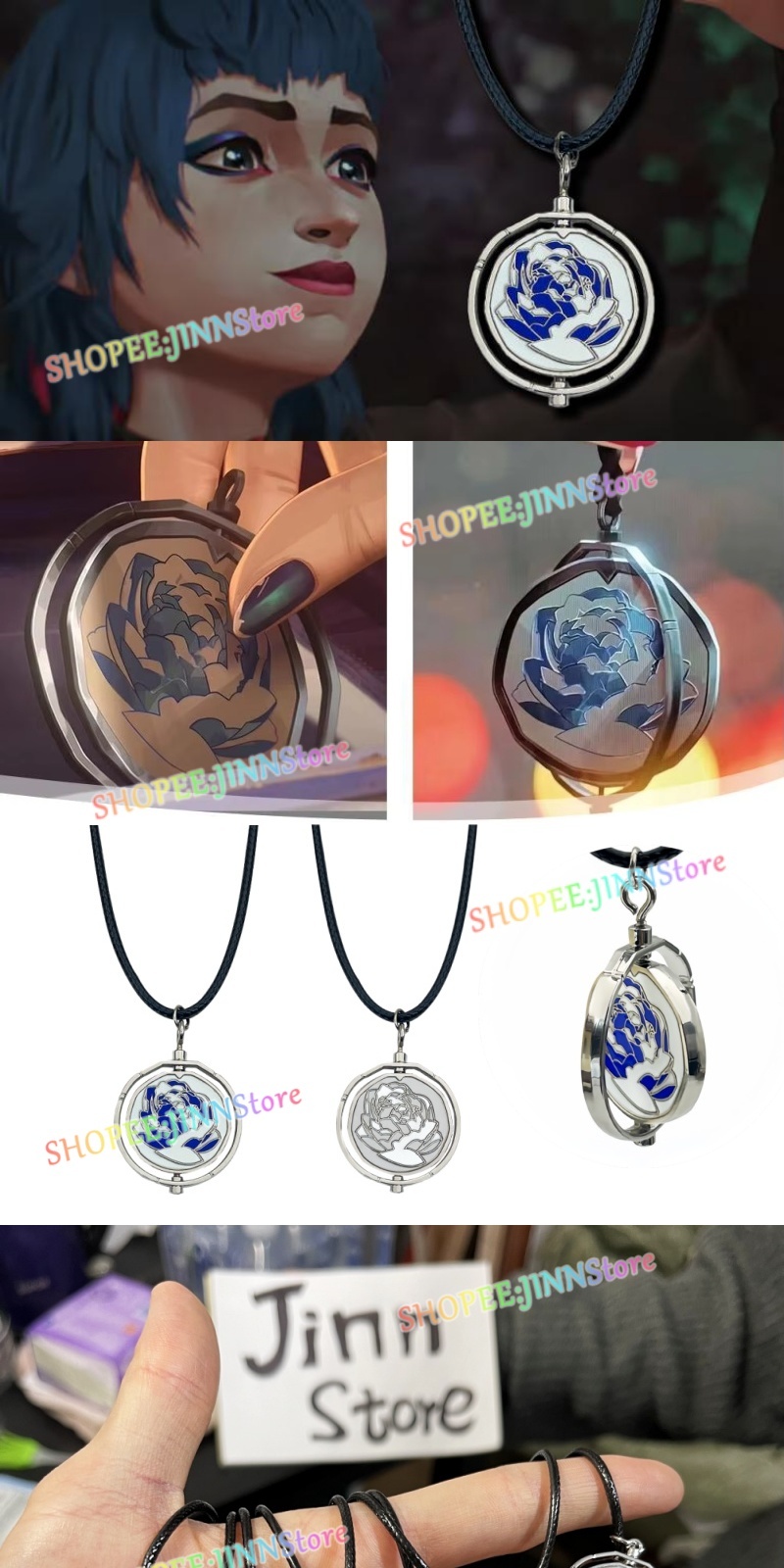 - JINN-League Of Legends Arcane Temporada 2 Colar JINX EKKO Rotativo ...