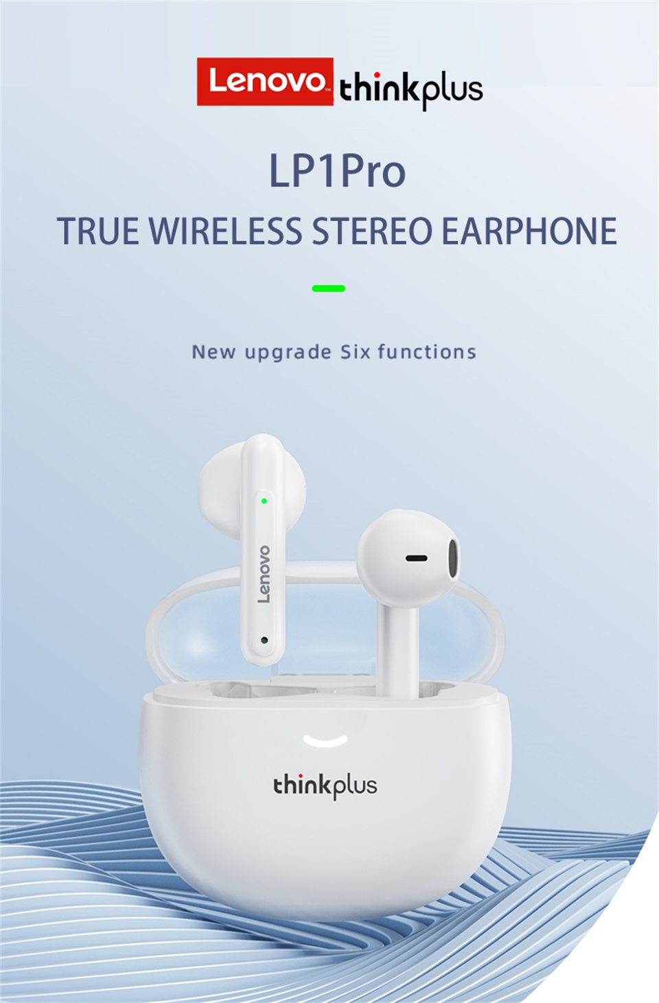 Lenovo LP1 PRO Fones De Ouvido Sem Fio HIFI Estéreo Baixo Jogo Esporte ...