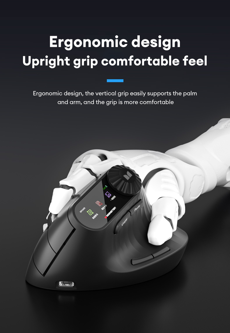 Monster M2 MAX Mouse Bluetooth Sem Fio Antiderrapante Design Ergonômico ...